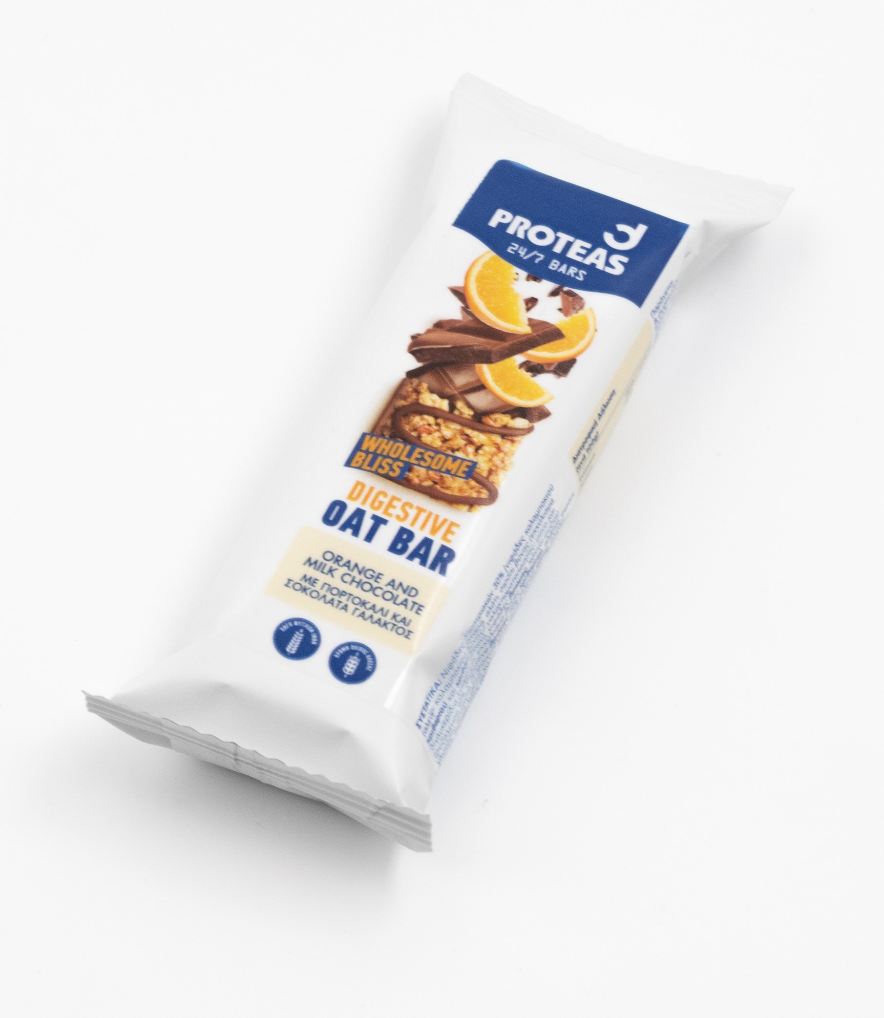 DIGESTIVE BAR βρώμης, πορτοκάλι, σοκολάτα γάλακτος - Proteas Bars