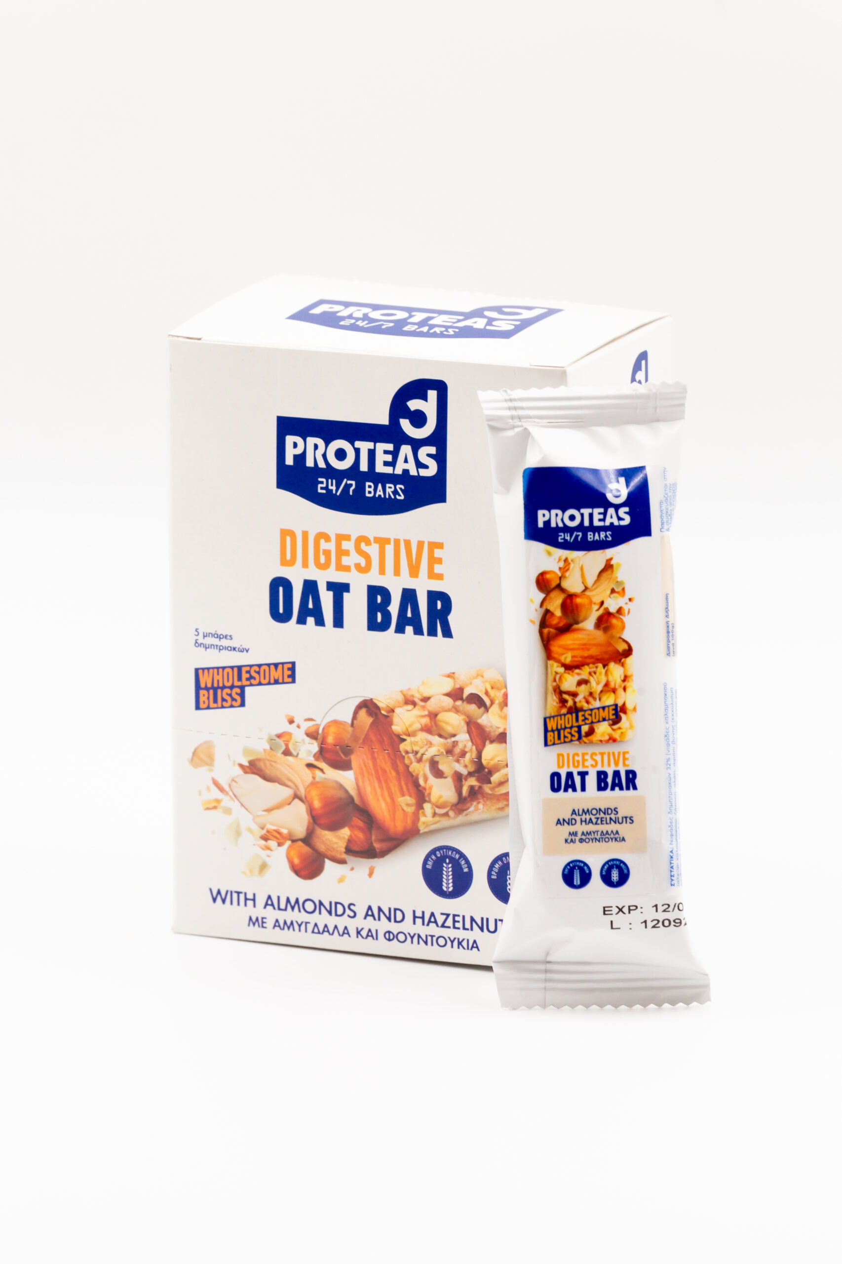 DIGESTIVE OAT BAR WITH ALMONDS AND HUZELNUTS - Proteas Bars