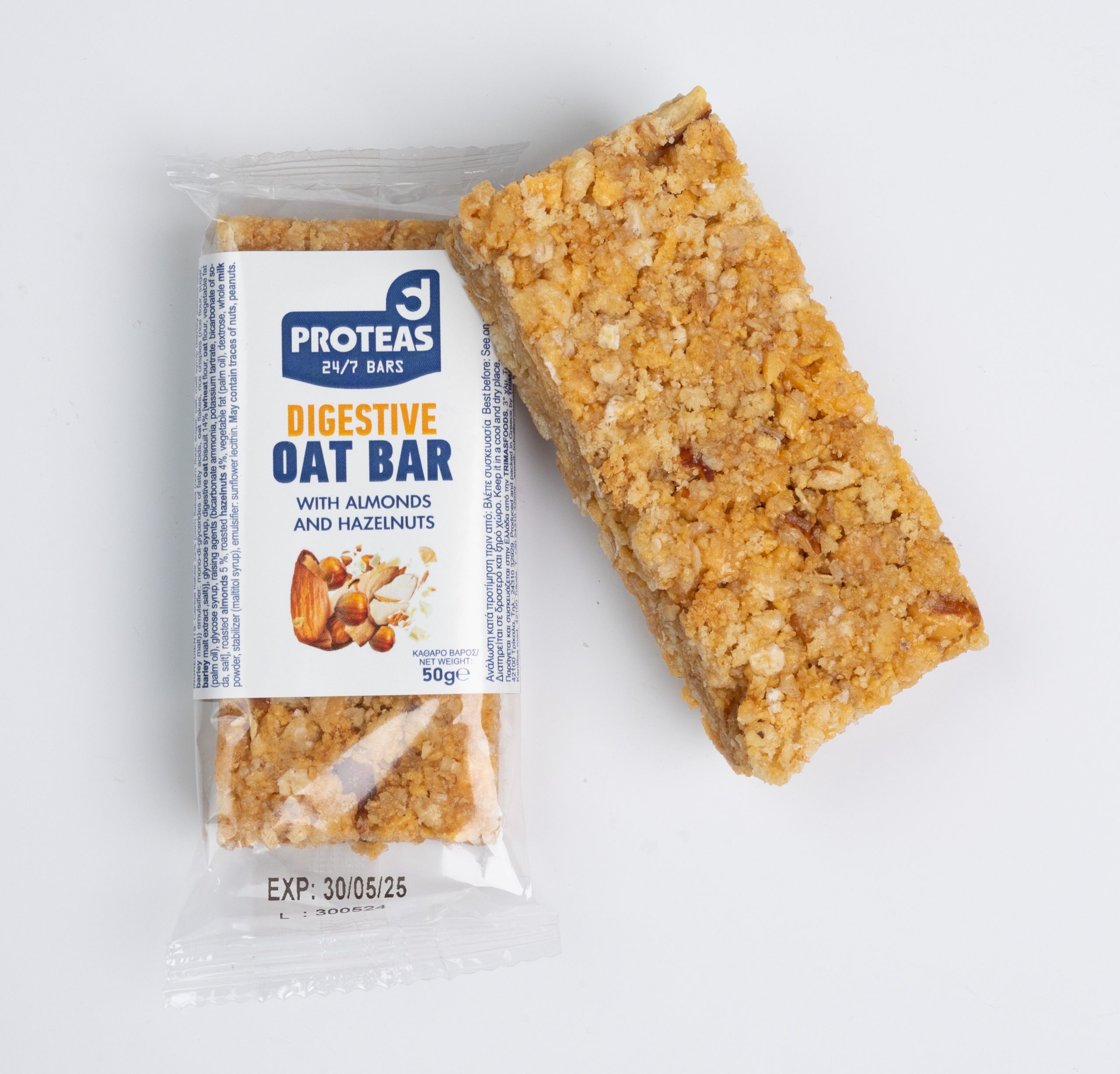 DIGESTIVE OAT BAR almonds, hazelnuts - Proteas Bars